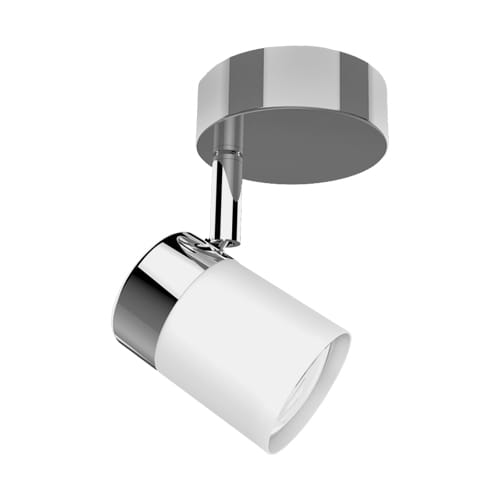 BRIGHT STAR S170/1 MATT WHITE & CHROME SPOTLIGHT - Discount Lighting ...